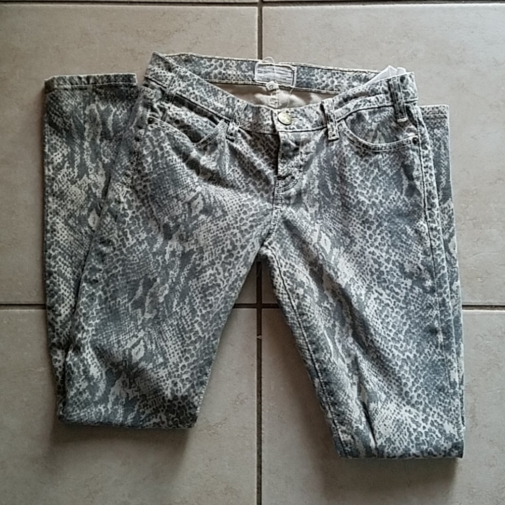 Current Elliot Snakeskin Print Jeans - Gem